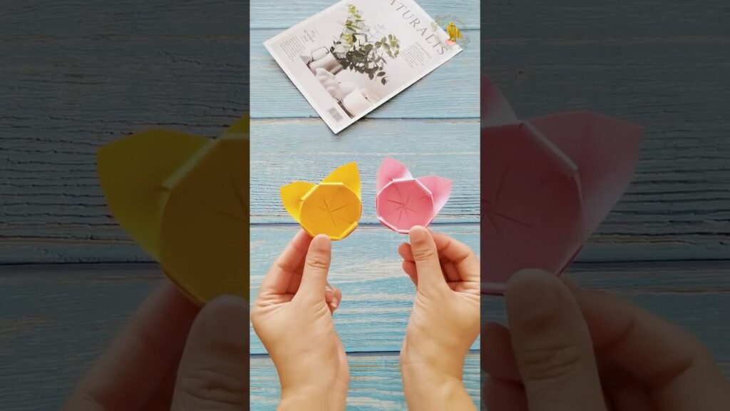DIY Origami Cat Box | Cute and Functional Paper Craft #shorts – Yellow ...