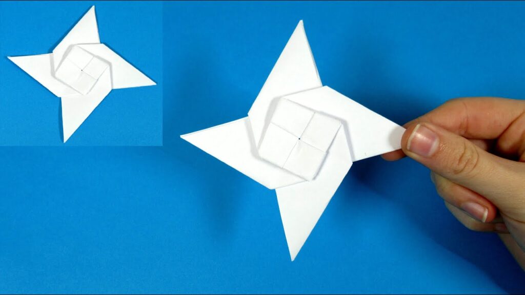 How to make origami shuriken Simple paper shuriken – White Origami ...