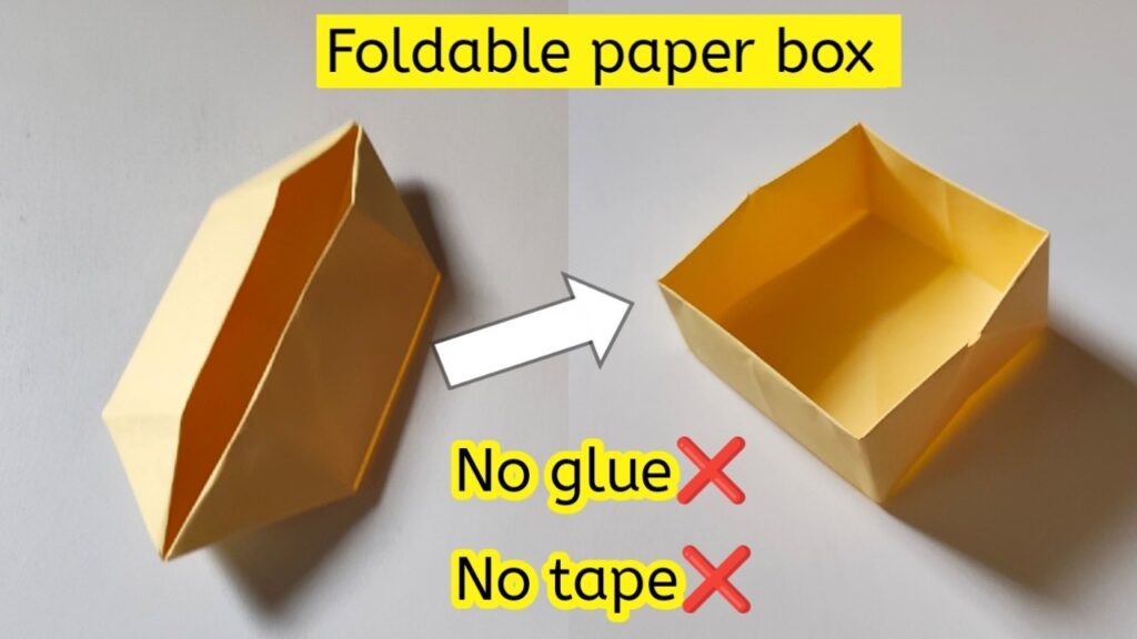 Origami box|No glue paper box|How to make paper box|No glue paper box ...